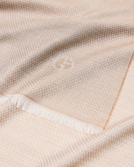 Giorgio Armani Cashmere, Modal, Cotton And Silk Stole in Natural | Lyst UK