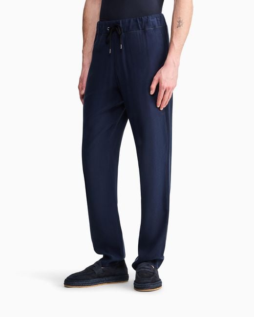 Pantalon Icon En Cupro À Effet Plissé Essential Giorgio Armani pour ...