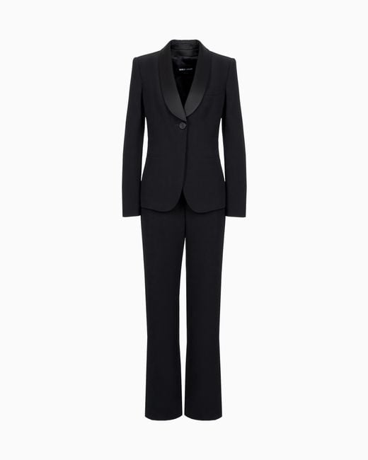 Giorgio Armani Pure Silk Crêpe Tuxedo in Black | Lyst