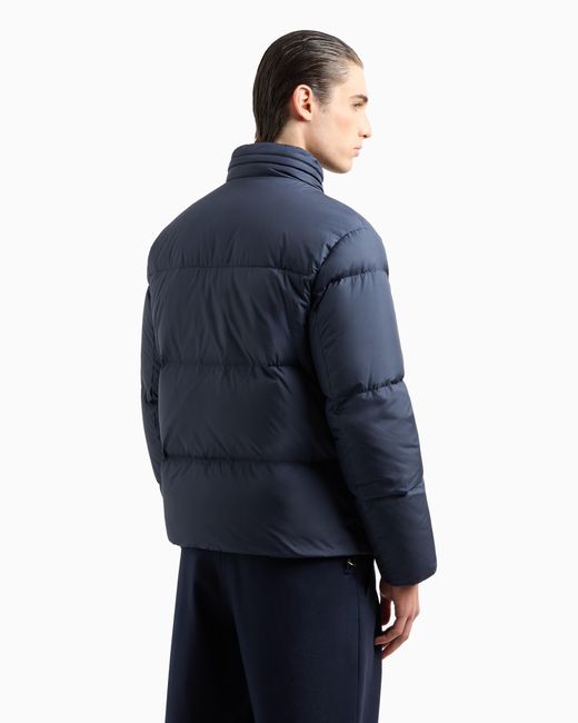 Giorgio Armani Bomber Jacket With Goose-Down Padding Asv in Blue for Men | Lyst