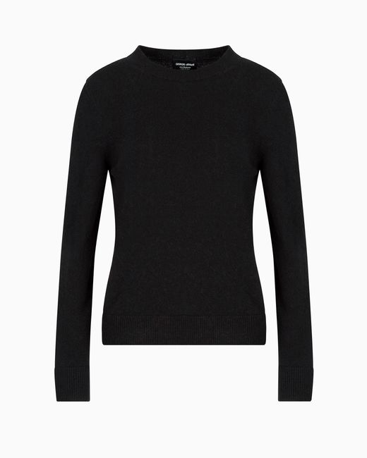 Giorgio Armani Cashmere Sweater With Ribbed Profiles in Black | Lyst UK
