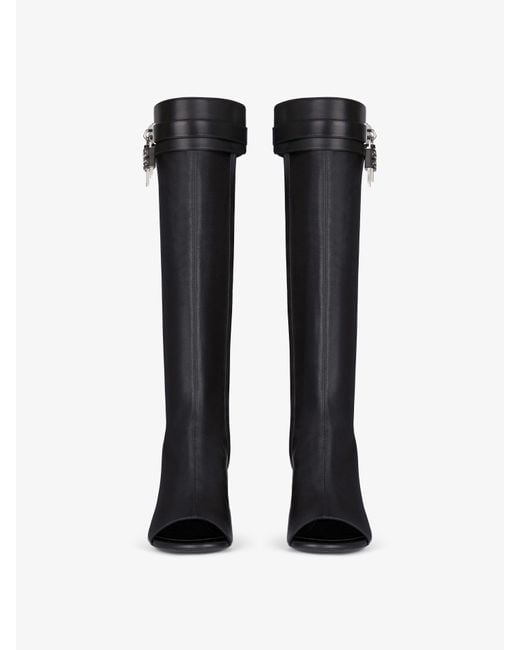 Givenchy Shark Lock Stiletto Sandal Boots in Black | Lyst