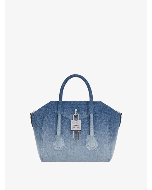 Givenchy Mini Antigona Lock Bag in Blue | Lyst