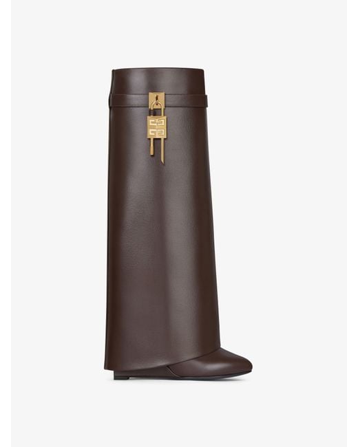 Givenchy Shark Lock Boots in Brown | Lyst