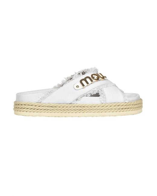 Mou Canvas Slides in White | Lyst