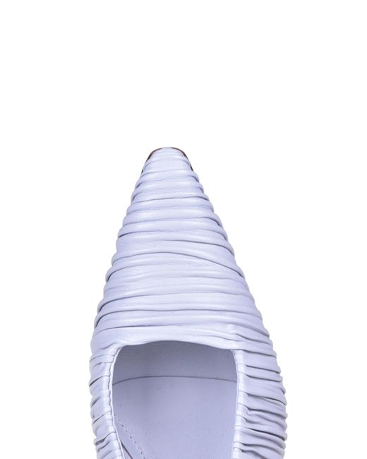 Halmanera Trudy Pleated Leather Slingback Pumps in White | Lyst