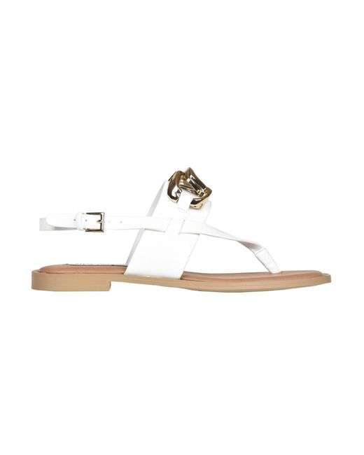 Steve Madden Genie Thong Sandals in White | Lyst