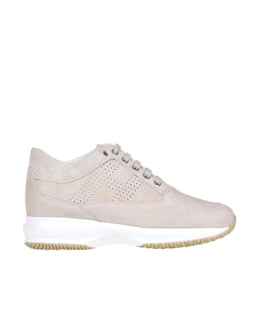 Hogan Interactive H Traforata Suede Sneakers in White | Lyst