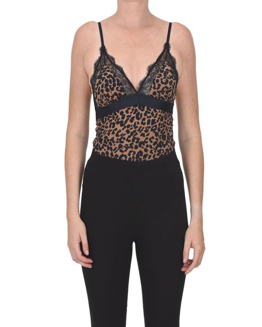 Love Stories Animal Print Lingerie Body in Black | Lyst