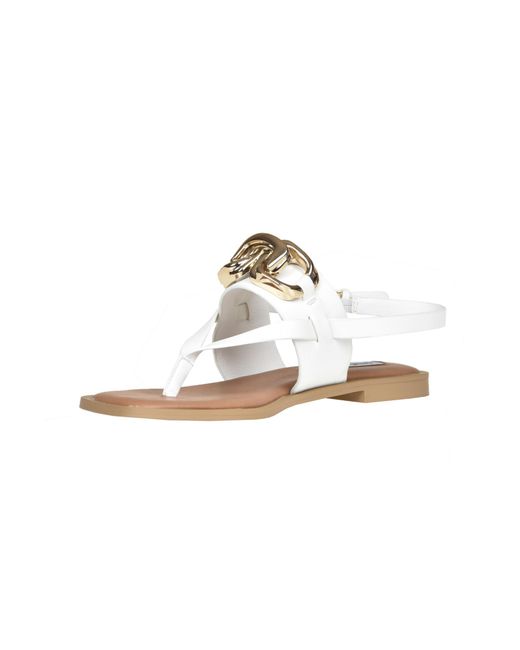 Steve Madden Genie Thong Sandals in White | Lyst