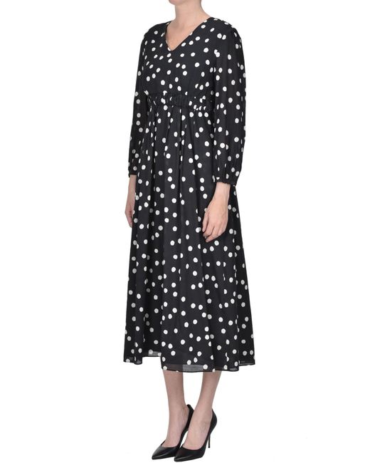 Max Mara Leila Polka Dot Dress in Black | Lyst