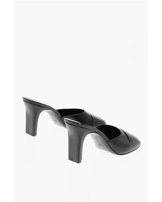 The Row Open Toe Milla Leather Mules 8Cm in Black | Lyst UK