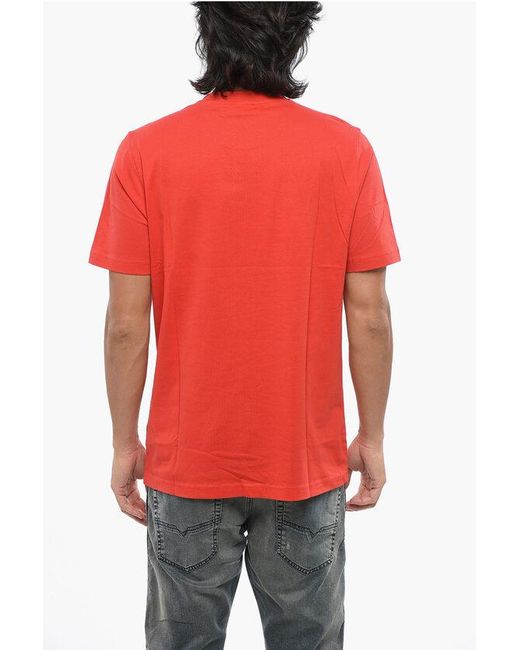 DIESEL Solid Color T-Just 8-3 Crew-Neck T-Shirt With Contrasting Lo in Red for Men | Lyst UK