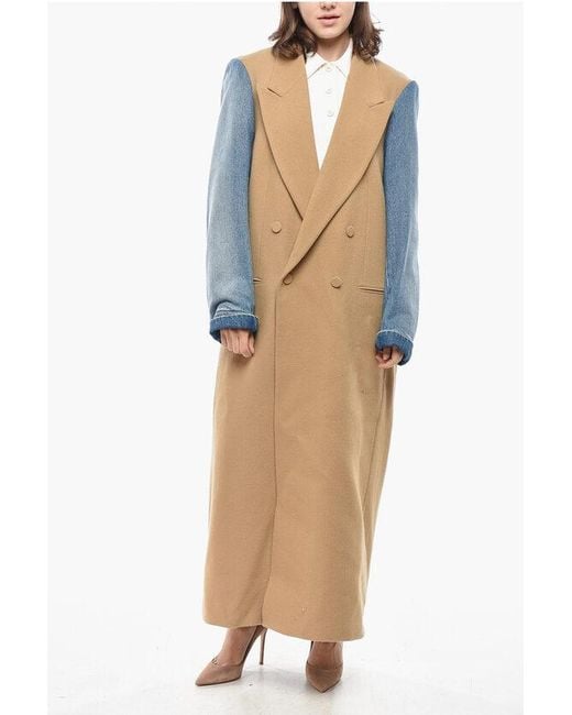 Dries Van Noten Double-Breasted Rinko Coat With Denim Sleeves | Lyst UK