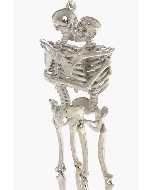 Raf Simons Tone Metal Kissing Skeleton Keychain | Lyst UK