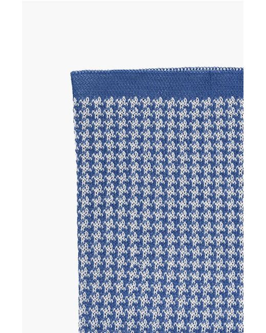Corneliani Houndstooth Motif Two-Tone Pocket Square in Blue for Men ...
