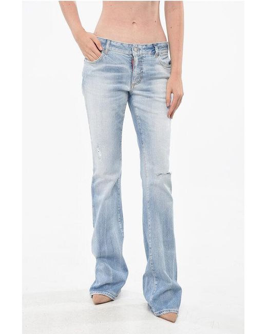 DSquared² Boot Cut Mid-Rise Jeans 24Cm in Blue | Lyst UK