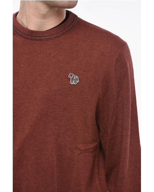 Paul Smith Ps Cotton Blend Zeb Bad Crew-Neck Sweater in Red for Men ...