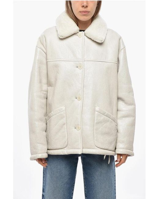 Salvatore Santoro Shearling Coat With Patch Pockets in Natural | Lyst UK