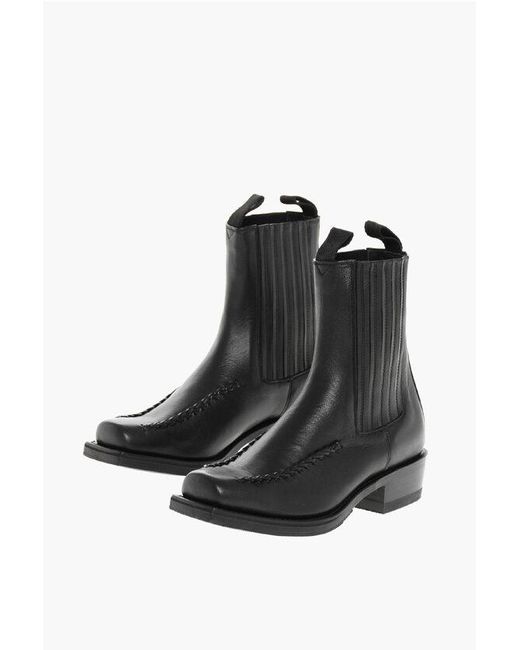Hereu Leather Chelsea Boots With Square Toe 3Cm in Black | Lyst UK