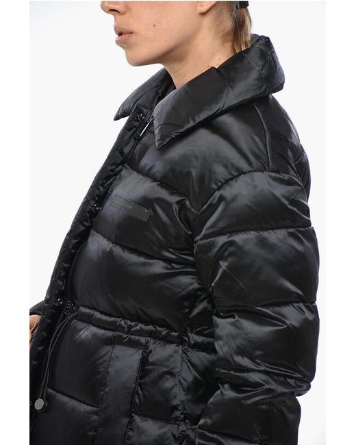 Calvin Klein Quilted Jacket With Drawstringed Waist in Black | Lyst UK