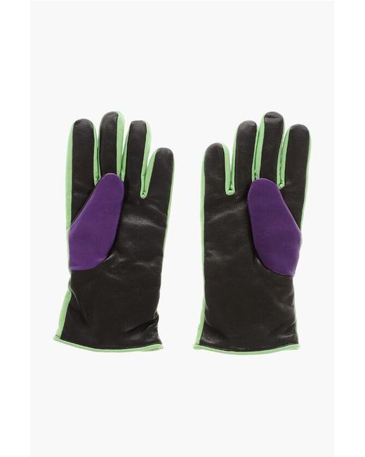 DSquared² Color Block Leather Gloves With Zip in Blue | Lyst UK