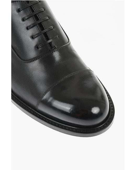 Dior Brushed Leather Embassy Derby Shoes With Cuir Sole in Black for ...