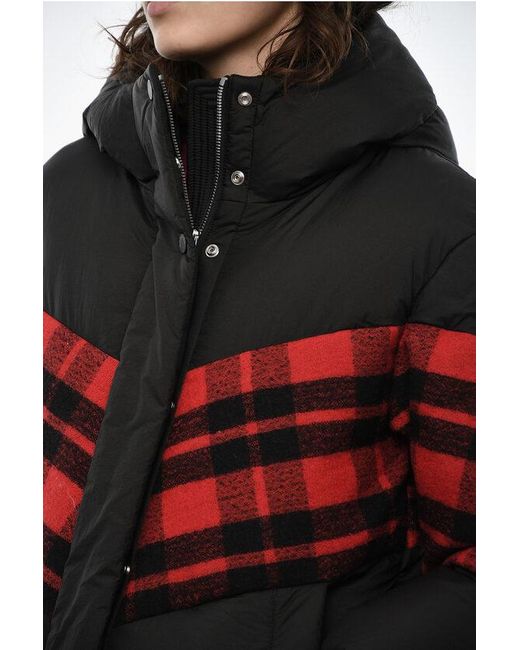 Woolrich Double Fabric Buffalo Check Plunket Down Jacket in Black | Lyst UK