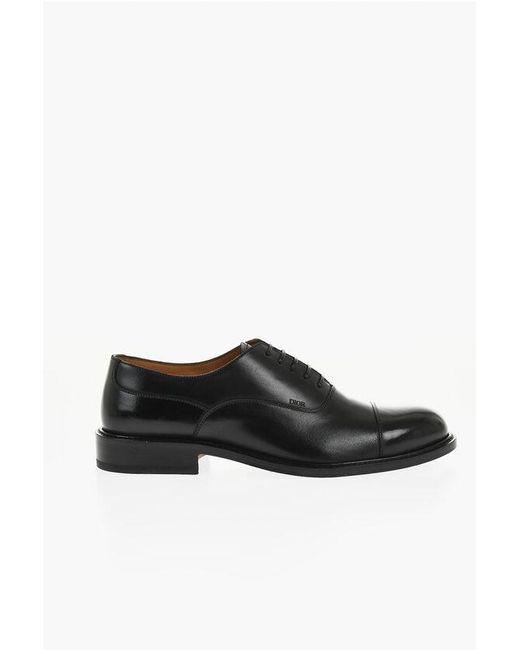 Dior Brushed Leather Embassy Derby Shoes With Cuir Sole in Black for ...