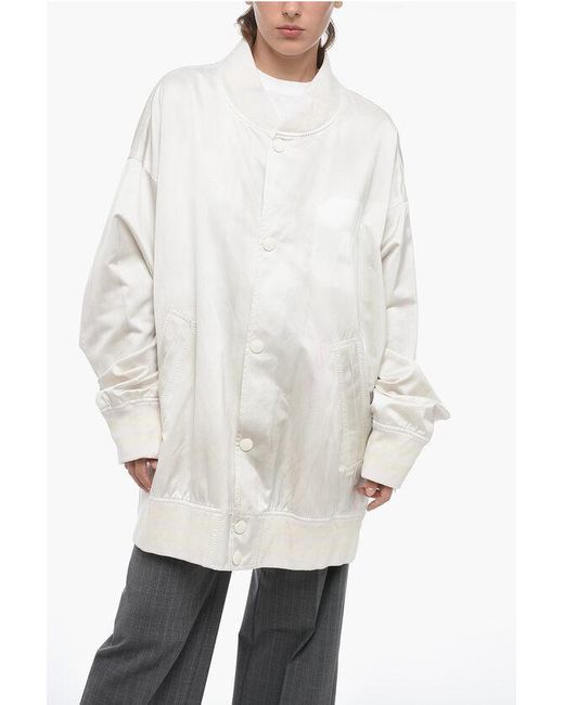 Maison Margiela Mm6 Satin Oversized Bomber Jacket With Vintage Effect ...