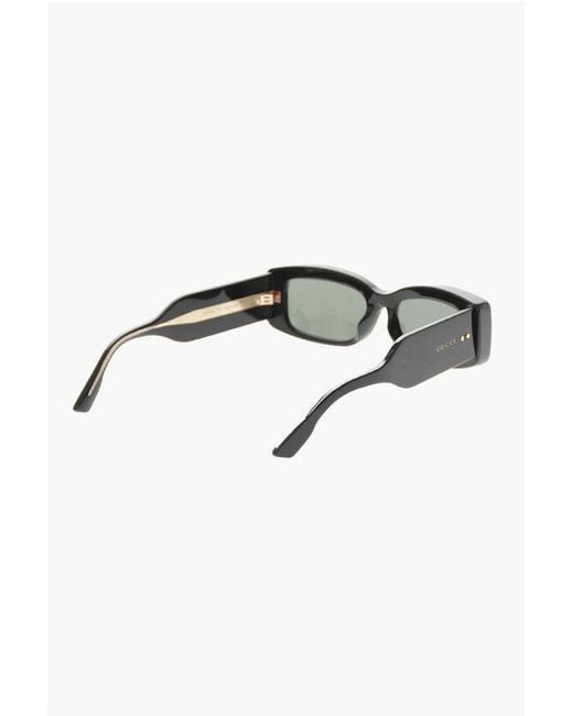 Gucci Rectangular Frame Sunglasses With Statement Design in Grey | Lyst UK