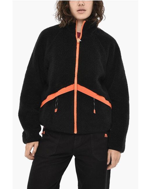 Woolrich Reversible Fleece Jacket With Zip in Black | Lyst UK