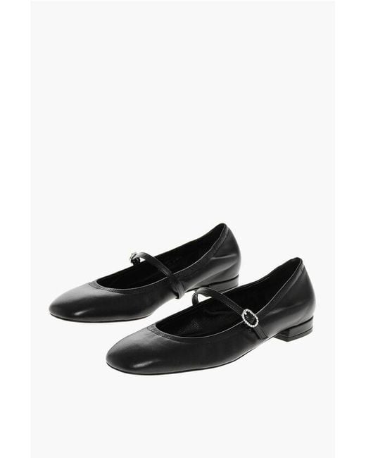 Stuart Weitzman Mary Jane Claris Ballet Flats With Cuir Sole in Black ...