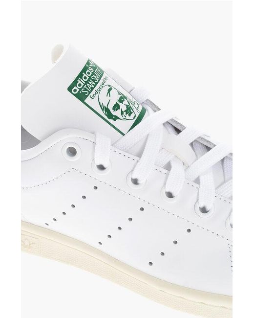 adidas Perforated Leather Stan Smith Low-Top Sneakers in White | Lyst UK
