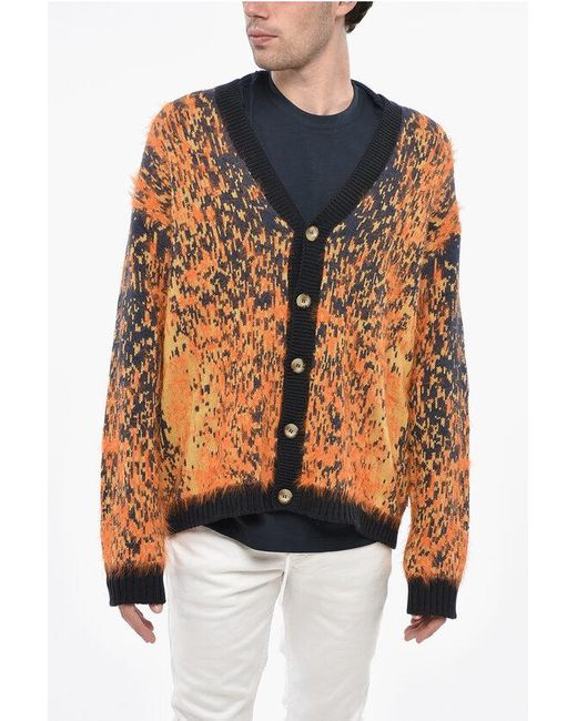 DIESEL Tag Eyelash Wool Blend Ranger Cardigan in Blue for Men | Lyst UK