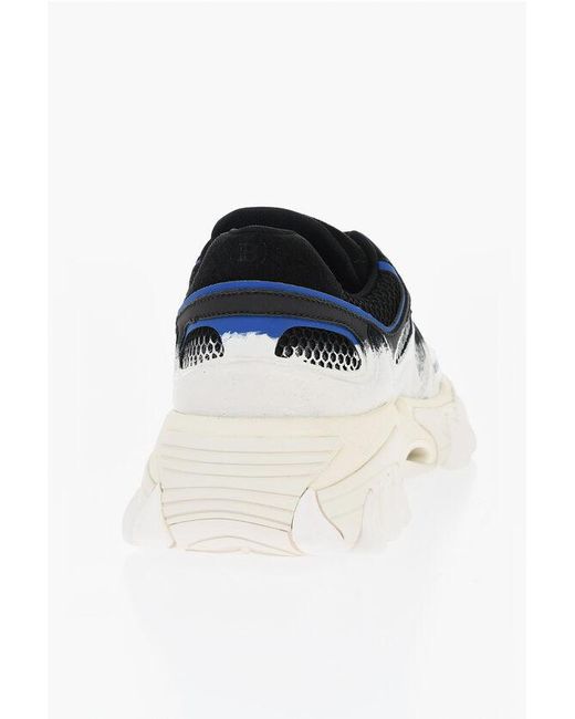 Balmain Painting Effect B-East Suede And Leather Low-Top Sneakers in ...