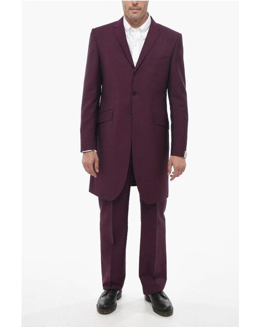 OZWALD BOATENG Wool Blend Frock Suit With Nocth Lacel in Purple for Men ...