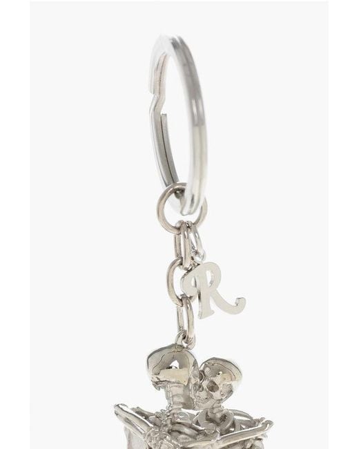 Raf Simons Tone Metal Kissing Skeleton Keychain | Lyst UK