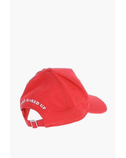 DSquared² Cotton Gabardine Could You Be Loved Cap With Embossed Detail ...