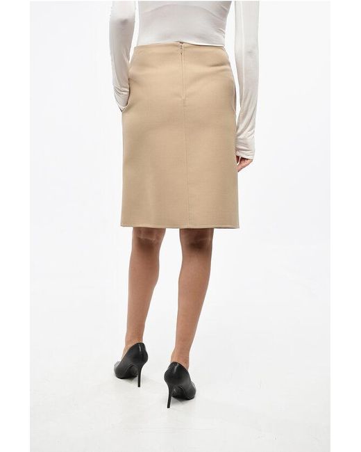 Dior A-Line Midi Skirt With Back Zip in Natural | Lyst UK