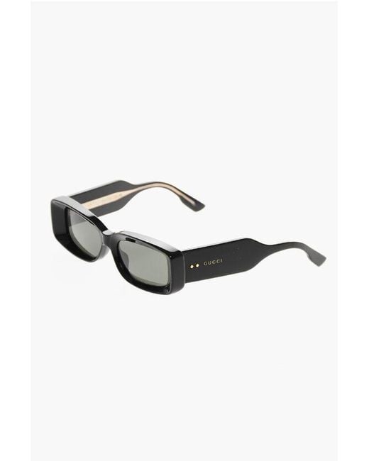 Gucci Rectangular Frame Sunglasses With Statement Design in Grey | Lyst UK