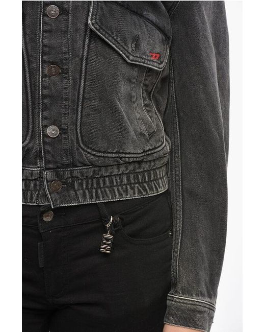 DIESEL Denim De-Tracy Jacket With Logoed Buttons in Black | Lyst UK