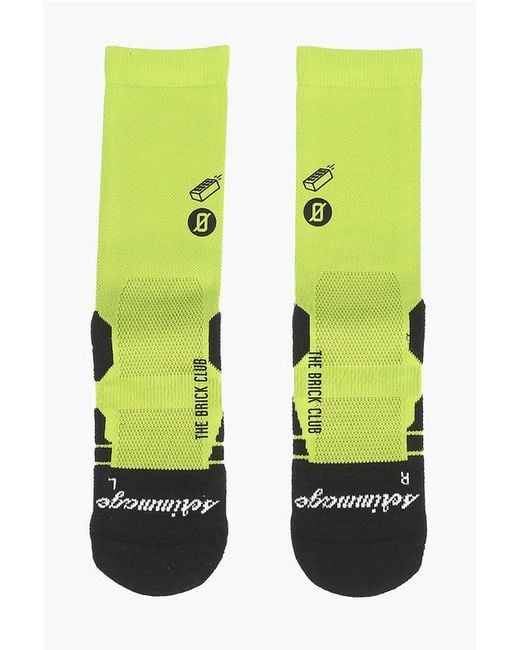 Scrimmage Two-Tone Brick Club Socks With Perforated Details in Green ...