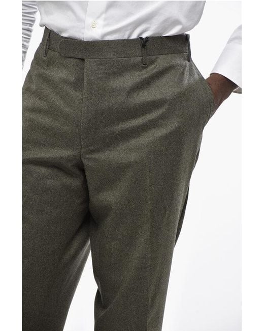 Corneliani Cc Collection Virgin Wool Pants With Hidden Closure in Grey ...
