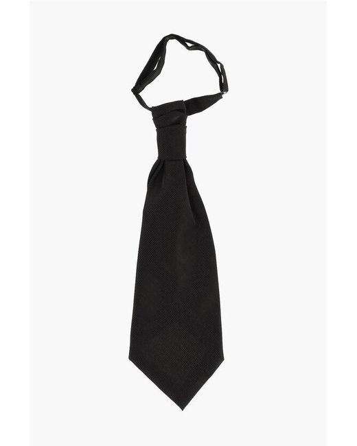 Corneliani Wool Blend Ascot Tie With Tone On Tone Stripes in Black for ...