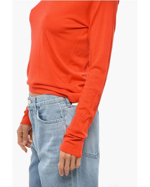 The Row Turtleneck Honna Wool Sweater in Orange | Lyst UK