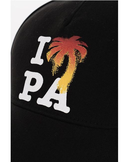 Palm Angels Solid Color Cap With Printed Logo in Black for Men | Lyst UK