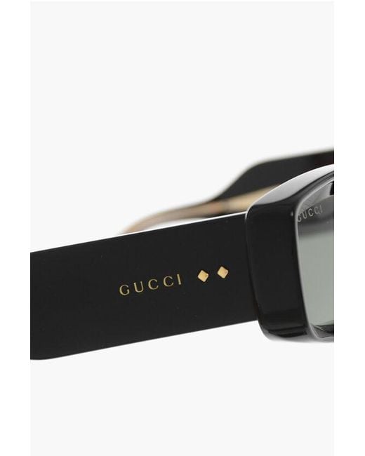 Gucci Rectangular Frame Sunglasses With Statement Design in Grey | Lyst UK