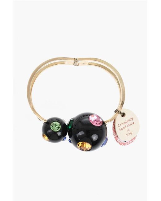 Sveva Collection Golden Metal Cometa Bracelet Embellished With ...