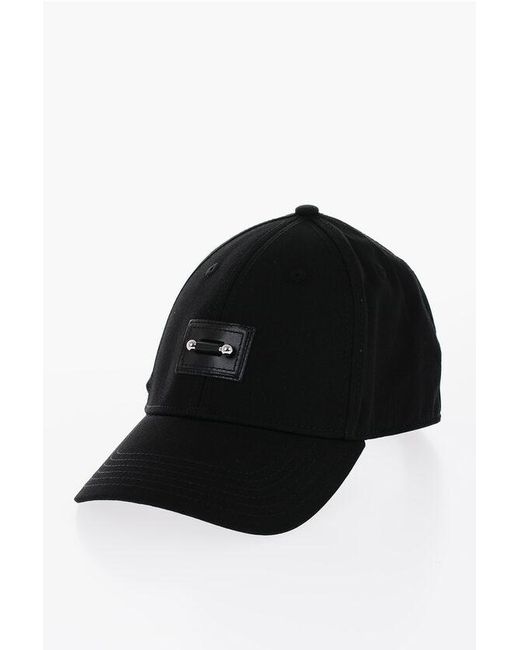 Neil Barrett Cotton Twill Cap With Piercing in Black for Men | Lyst UK